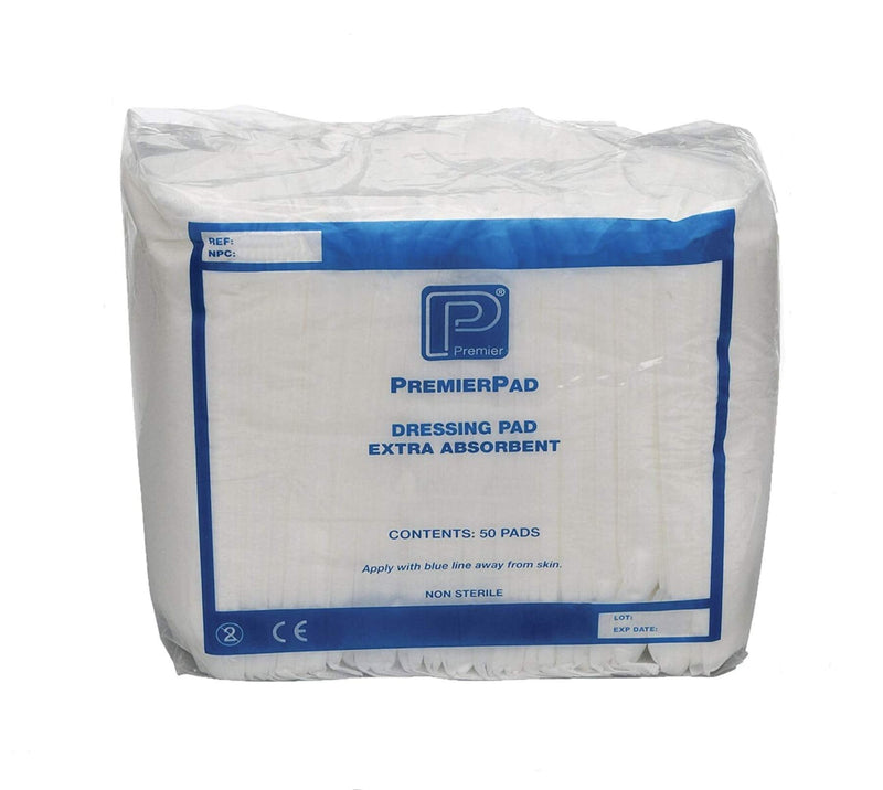 Premier Pad Dressings, Non-Sterile, 20cm x 10cm, Pack of 50 1 20x10 cm ...
