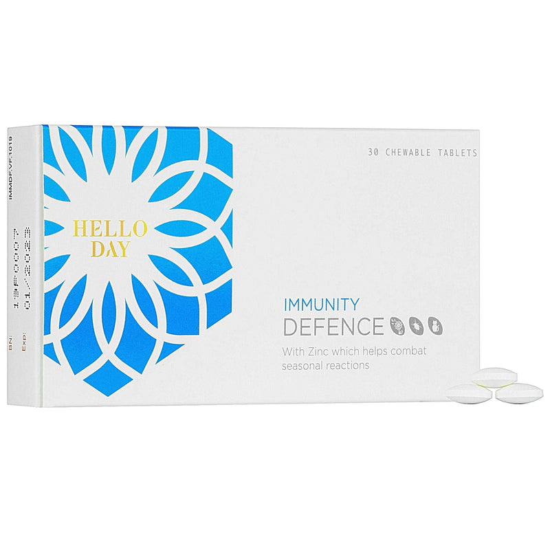 Hello Day Immunity Defence Unique Patented Drug Free Hayfever Relief 30 Chewable Tablets 